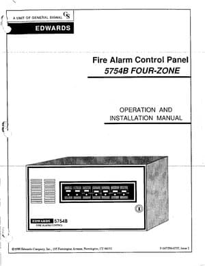 Edwards EST 5754B Installation Manual 1990 | FACP Manuals
