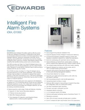 Edwards EST iO64 and iO1000 Datasheet 2023 | FACP Manuals