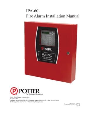 Potter IPA-60 Installation Manual (2020) | FACP Manuals
